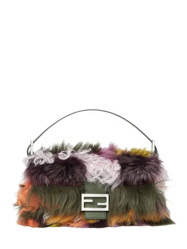 Fendi Baguette® 26424 Multicolor Inlaid Shearling Bag - [multicolor]